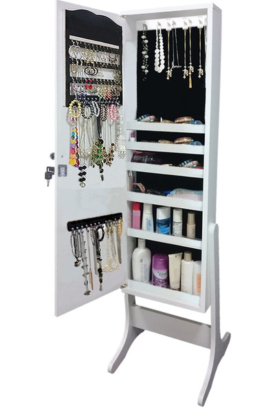 First Mobilya - Zümrüt - Kilitli - Ayaklı - Takı Dolabı - Beyaz First Mobilya - Zümrüt - Kilitli - Ayaklı - Takı Dolabı - Beyaz