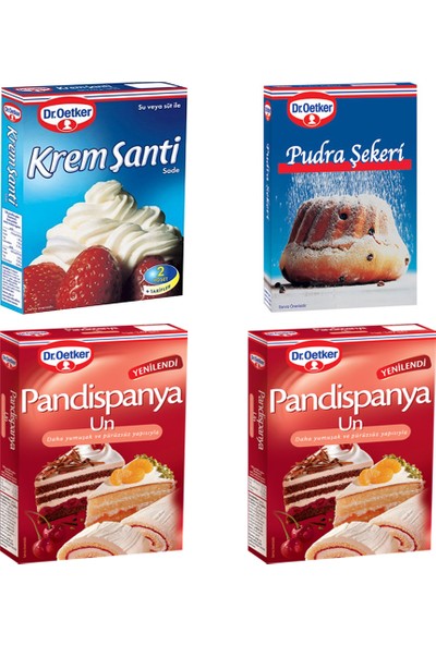 Dr. Oetker 2'li Pandispanya Unu,krem Şanti 150GR ve Pudra Şekeri 250GR