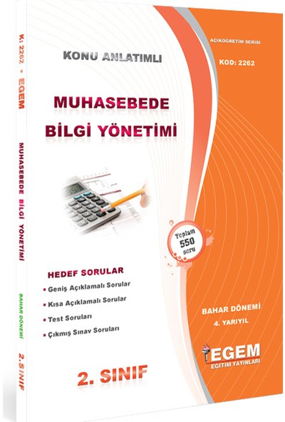 Egem Yayınları Muhasebede Bilgi Yönetimi Konu Anlatımlı Soru Bankası - Bahar Dönemi 4. Yarıyıl