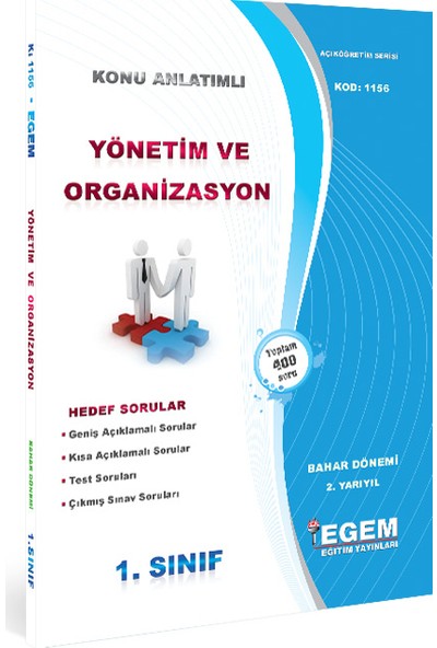 Egem Yayınları Yönetim ve Organizasyon Konu Anlatımlı Soru Bankası - Bahar Dönemi (2. Yarıyıl)