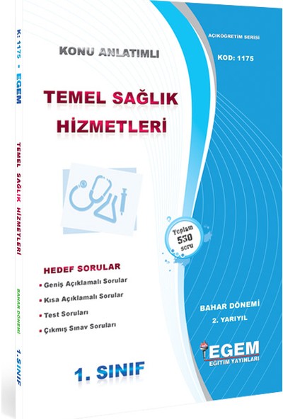 Egem Yayınları Temel Sağlık Hizmetleri Konu Anlatımlı Soru Bankası - Bahar Dönemi (2. Yarıyıl)