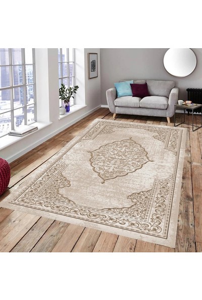 Very Nice Home 4m² ve 6m² Kahverengi Osmanlı Süngerli Lastikli Kaymaz Yıkanabilir Dijital Baskılı Halı Örtüsü Very Nice Home 4m² ve 6m² Kahverengi Osmanlı Süngerli Lastikli Kaymaz Yıkanabilir Dijital Baskılı Halı Örtüsü