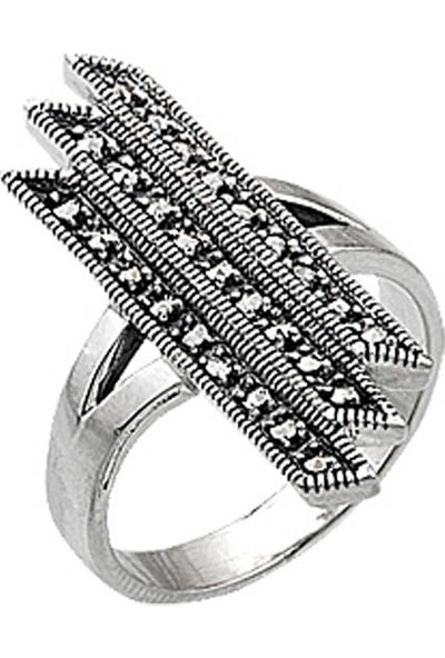 Silverlina Gümüş Markazit Taşlı Çubuk Yüzük