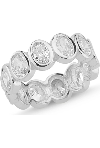 Silverlina Gümüş Zirkon Taşlı Tamtur Yüzük