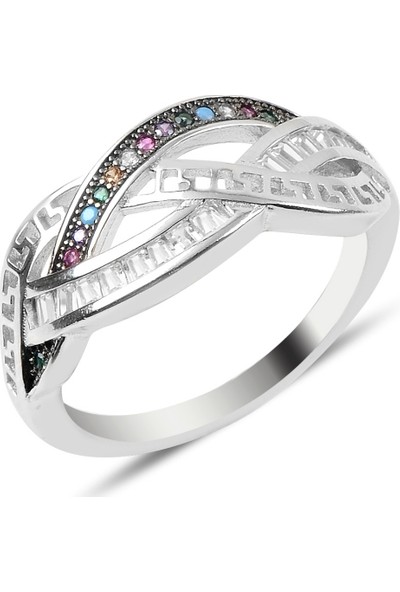 Silverlina Gümüş Baget ve Karışık Zirkon Taşlı Yüzük Silverlina Gümüş Baget ve Karışık Zirkon Taşlı Yüzük