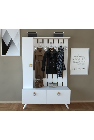 Decomech Mobilya Loni Portmanto Beyaz Decomech Mobilya Loni Portmanto Beyaz