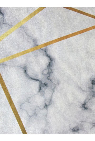 Nur Home Tekstil Nrh 47 Gold Mermer Süngerli Kadife Lastikli Halı Örtüsü