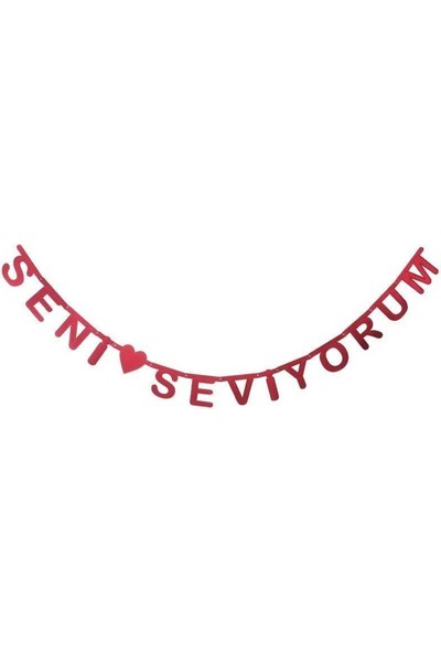 Kullanatparty Seni Seviyorum Metalik Banner Kırmızı Renk Kullanatparty Seni Seviyorum Metalik Banner Kırmızı Renk