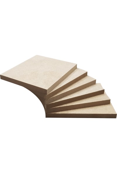 VRDEPO Boyanabilir Bardak Altlığı Kare Ham Mdf 8 mm 10.4 x 9.2 cm 6'lı