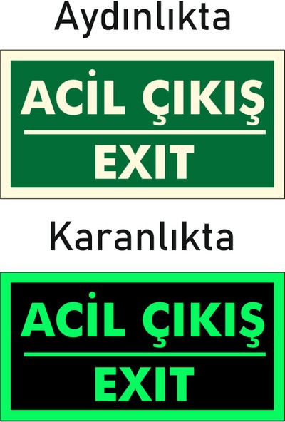 Gündoğdu Fotolümen Fosforlu Acil Çıkış Yön Levhası Gündoğdu Fotolümen Fosforlu Acil Çıkış Yön Levhası