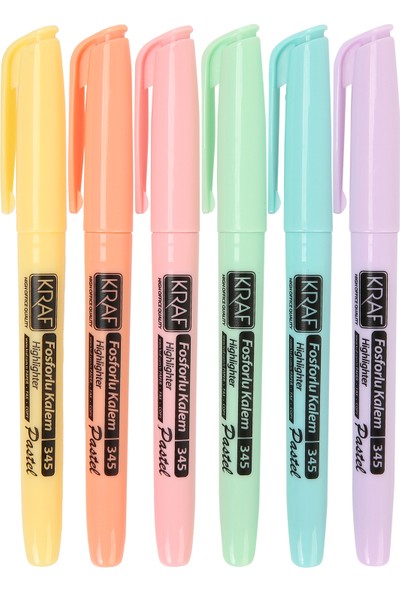 Kraf Fosforlu Kalem Pastel Kalem Tipi 6 Lı 345 Kraf Fosforlu Kalem Pastel Kalem Tipi 6 Lı 345