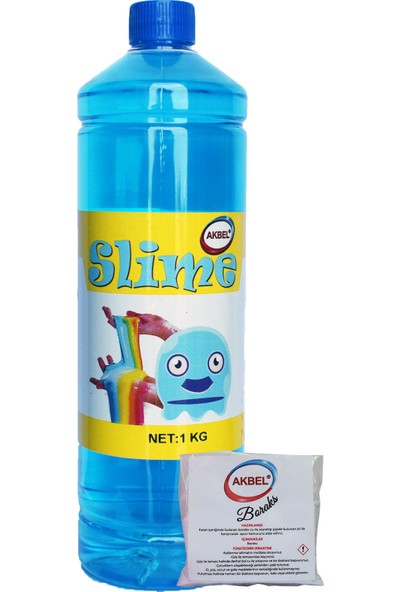 Akbel şaka hamuru slime mavi 1 kg + boraks Akbel şaka hamuru slime mavi 1 kg + boraks