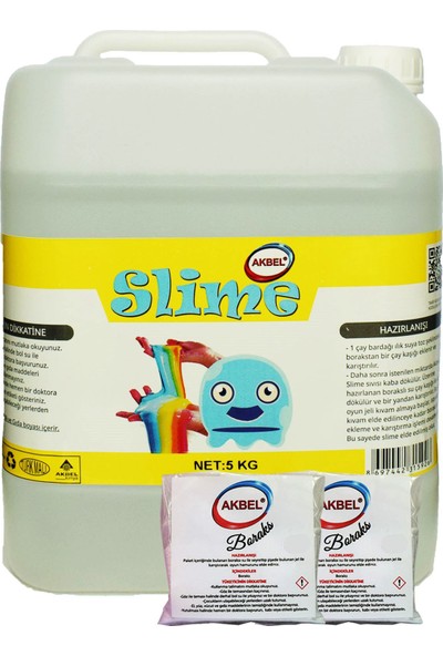 Akbel şaka hamuru slime şeffaf boyasız 5 kg + 200 gr boraks Akbel şaka hamuru slime şeffaf boyasız 5 kg + 200 gr boraks