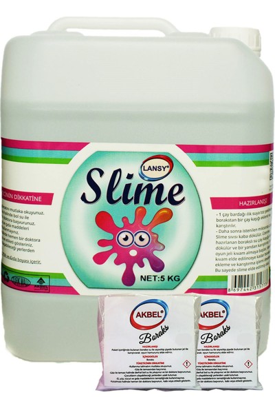 Lansy zıp zıp slime boyasız şeffaf 5 kg + 200 gr boraks Lansy zıp zıp slime boyasız şeffaf 5 kg + 200 gr boraks