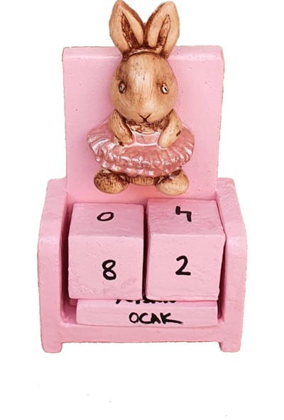 Merland Tavşan Figürlü Takvim Pembe