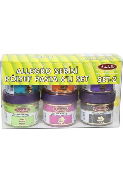 Artebella RPAL0002 Artebella Allegro Rölyef Pasta 50 cc 6'lı Set-2