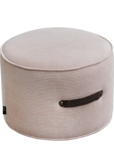 Hamm Tasarım Davul Puf - Pastel Bej 45CM