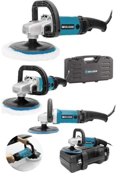 Graizer Alman 2600 Watt 6 Kademe Devir Ayarlı Polisaj Zımpara Pasta Cila Makinesi Mavi Graizer Alman 2600 Watt 6 Kademe Devir Ayarlı Polisaj Zımpara Pasta Cila Makinesi Mavi