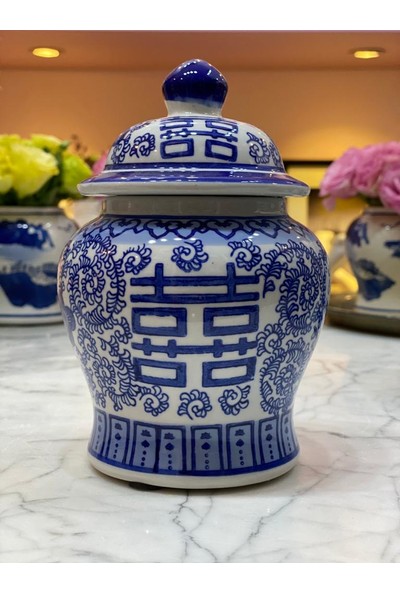 Dekordan House Bleu Blanc Küp Japon Desen