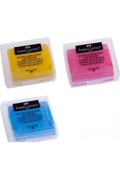 Faber-Castell Hamur Silgi Kutulu Renkli 3'lü Paket Faber-Castell Hamur Silgi Kutulu Renkli 3'lü Paket