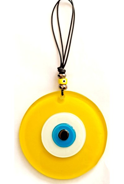 Mixperi Nazar Boncuklu 12 Santimetrelik Sarı Duvar Süsü Hediyelik Eşya