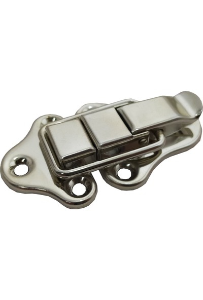 Yıldırım 2 Adet Çanta Tokası Nikel Büyük Bavul Kilidi Dolap Kilidi Kutu Kilidi Krom Renk Mandallı Kilit