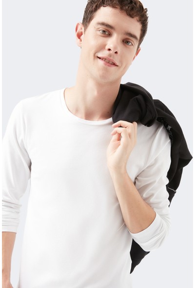 Mavi Erkek Uzun Kollu Beyaz Basic Tişört 062477-23248 Mavi Erkek Uzun Kollu Beyaz Basic Tişört 062477-23248