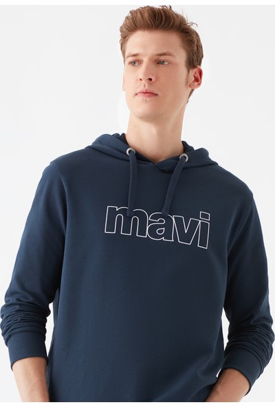 Mavi Erkek Mavi Logo Baskılı Kapüşonlu Lacivert Sweatshirt 065606-28417 Mavi Erkek Mavi Logo Baskılı Kapüşonlu Lacivert Sweatshirt 065606-28417