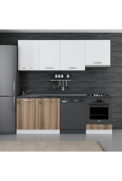 Minar 220 cm Mutfak Dolabı Beyaz Dore 220-D14