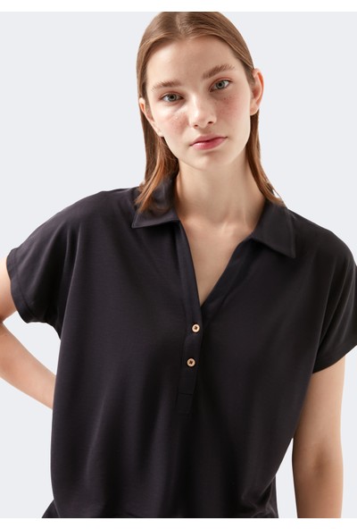 Mavi Kadın Lux Touch Siyah Modal Tişört 168618-900