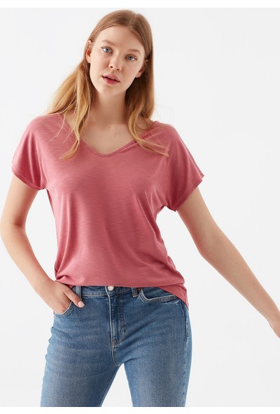 Mavi Kadın Lux Touch Pembe Modal Tişört 168648-30783 Mavi Kadın Lux Touch Pembe Modal Tişört 168648-30783