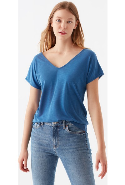 Mavi Kadın Lux Touch Mavi Modal Tişört 168648-31305