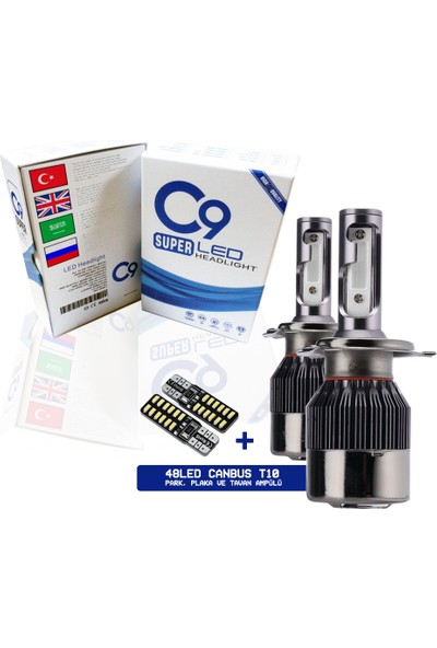 C9 Ultra Deli Mavi LED Xenon Soğutuculu Far Ampulü 9400 Lümen 15000K H3 C9 Ultra Deli Mavi LED Xenon Soğutuculu Far Ampulü 9400 Lümen 15000K H3