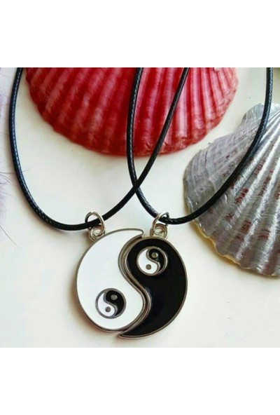 Alp Collection Yeni Ikili Ying Yang Best Friends Bff Metal Suni Deri Ipli Kolye Alp Collection Yeni Ikili Ying Yang Best Friends Bff Metal Suni Deri Ipli Kolye
