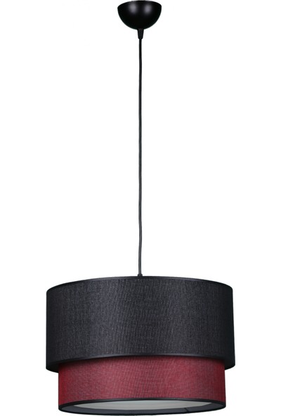Lumexx Hasır Siyah ve Bordo Büyük Pasta Abajur Lumexx Hasır Siyah ve Bordo Büyük Pasta Abajur