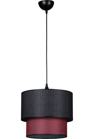 Lumexx Hasır Siyah ve Bordo Küçük Pasta Abajur Lumexx Hasır Siyah ve Bordo Küçük Pasta Abajur