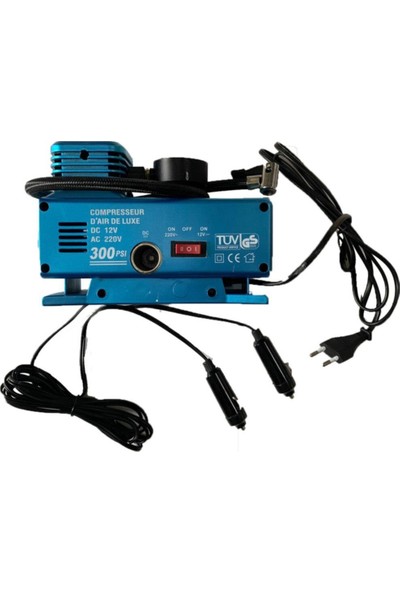 Hanedanev Saatli Hava Kompresörü 300 Psı 12 V Çakmaklık ve 220 V Elektrikli