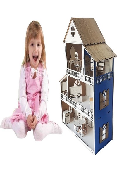 Woody Life Woodylife Mavi Ev Çocuk Evcilik Oyuncak Montessori Barbi Ev Woody Life Woodylife Mavi Ev Çocuk Evcilik Oyuncak Montessori Barbi Ev