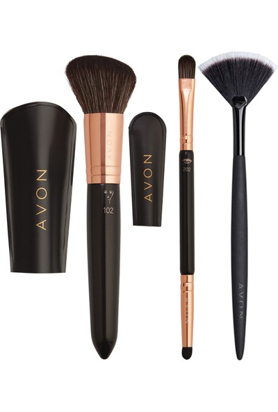 Avon Allık Göz Farı ve Yelpaze Makyaj Fırçası Paketi