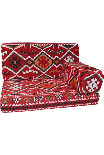 Bolvadin Şark Köşesi MTK403-401 Şark Köşesi Kırmızı Halı Ds. Üçlü Minder Takımı 90LIK
