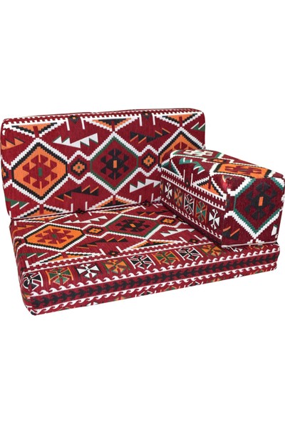 Bolvadin Şark Köşesi MTK403-402 Şark Köşesi Bordo Halı Ds. Üçlü Minder Takımı 90LIK