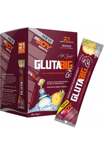 Bigjoy Sports Glutabig L-Glutamin Amino Asit Ananas Aroma Tekli Sachet Bigjoy Sports Glutabig L-Glutamin Amino Asit Ananas Aroma Tekli Sachet