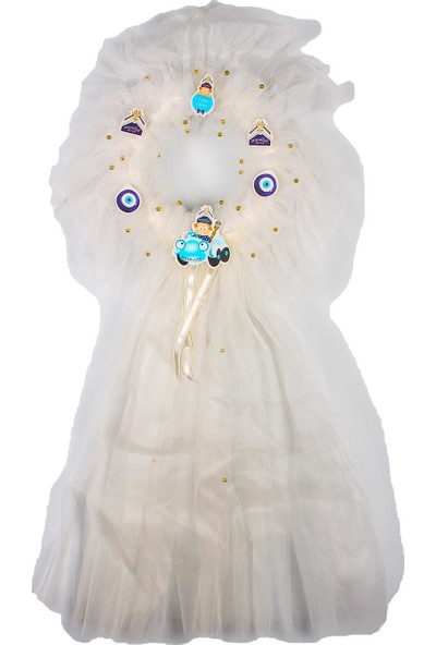 Kına Atölyesi Sünnet Çelenk Kapı Süsü saks Mavi Kına Atölyesi Sünnet Çelenk Kapı Süsü saks Mavi