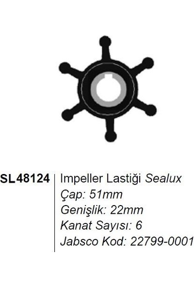 Sealux Impeller Lastiği (JB-22799-0001) Sealux Impeller Lastiği (JB-22799-0001)