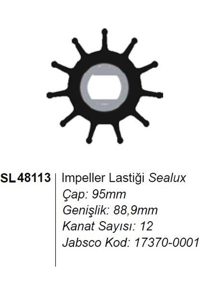 Sealux Impeller Lastiği Jabsco (17370-0001) Sealux Impeller Lastiği Jabsco (17370-0001)