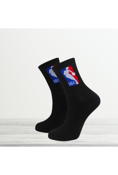 Lara Çorap Basketbol Desenli Siyah Soket Çorap - Bds-1