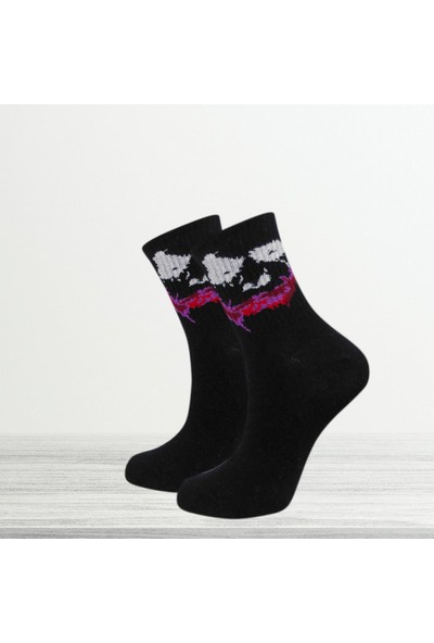 Lara Çorap Joker Resimli Siyah Soket Çorap - Jrs-1