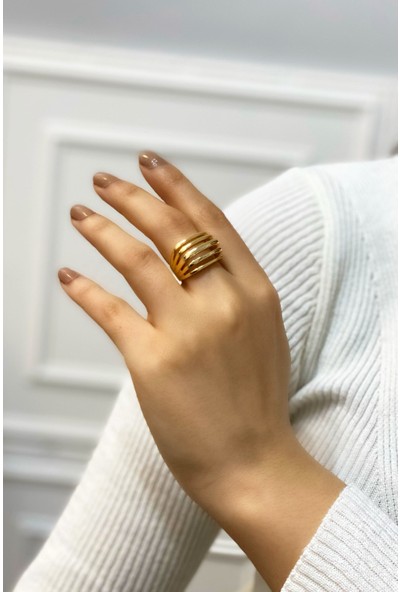 ÇLK Accessories Ayarlanabilir Beş Sıra Yüzük TRYÜZÜK1055 Y32003