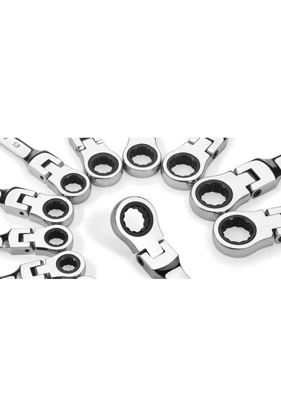 Istocyapimarket Kombine Anahtar Cırcırlı Anahtar Seti 10'lu (8-10-11-12-13-14-15-16-17-19)