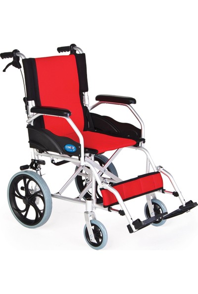 Comfort Plus KY863LAJ-A12 Alüminyum Transfer Özellikli Refakatçı Frenli Hafif Tekerlekli Sandalye